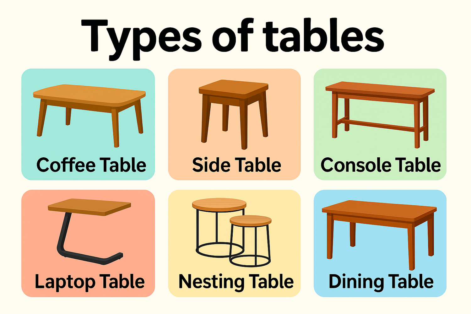 From Dining to Decor: A Guide to Types of Tables – FabCuro